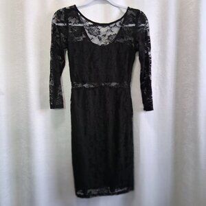 Jump | Dresses | 32 Jump Apparel Black Long Sleeve Lace Overlay Mini ...